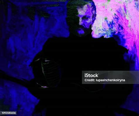 패션 일러스트 레이 션 현대 미술 작업 내 원래 유화 캔버스 세로 인상파 밤 남자 전사 사람들의 수 면과 지구에 평화를 지키고