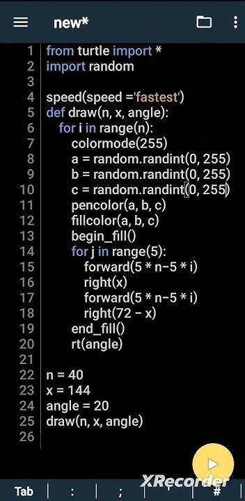 How To Draw Colorful Stars In Python Turtle 🌟🐍 Python Coding Programming Youtube