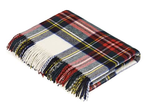 Tartan Plaid Merino Lambswool Throw Blanket Dress Stewart Tartan Mad
