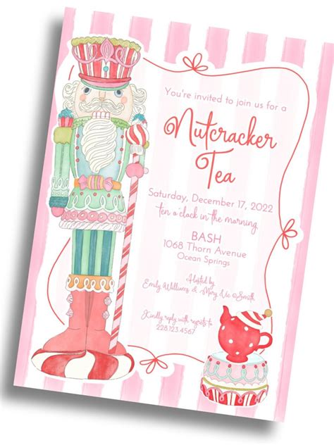 Nutcracker Tea Party Birthday Invitation Etsy