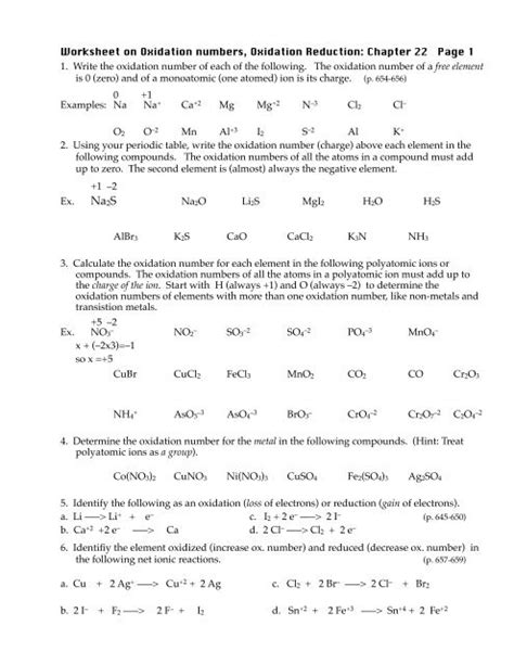 Redox Balancing Worksheet Worksheets Library