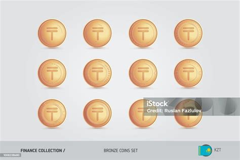 청동 색 동전입니다 현실적인 청동 카자흐스탄 텡 게 동전 설정합니다 배경에 고립 된 개체입니다 웹사이트 웹 디자인 모바일 애플 리 케이 션 인포 그래픽에 대 한 금융 개념