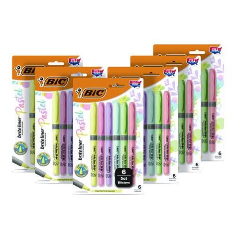 Bic® Brite Liner Grip Pocket Highlighter Assorted Ink Colors Chisel Tip Assorted Barrel