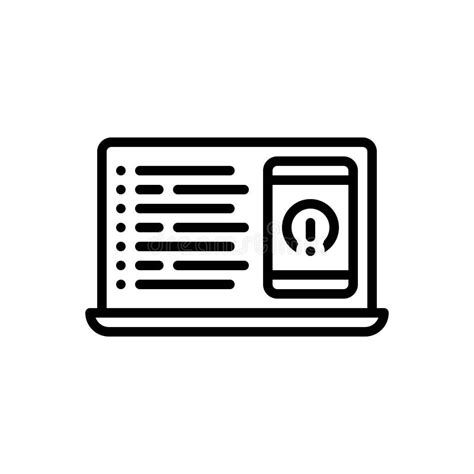 Black Line Icon For Code Issue Glitch And Problem Stock Vector