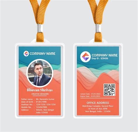Duplex Employee ID Card Template Download Free Hindi Design