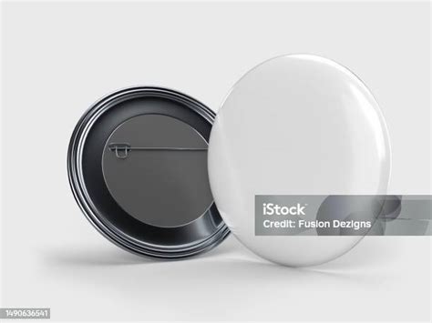 빈 핀 배지 모형 템플릿입니다 기념품 자석 배지 핀 버튼 둥근 플라스틱 핀 엠블럼 자원 봉사자 라벨 3d 렌더링 브로치에 대한 스톡 사진 및 기타 이미지 Istock