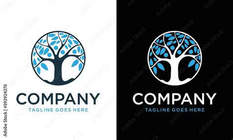 Circle Tree Vector Logo This Beautiful Tree Is A Symbol Of Life Beauty Growth Strength And