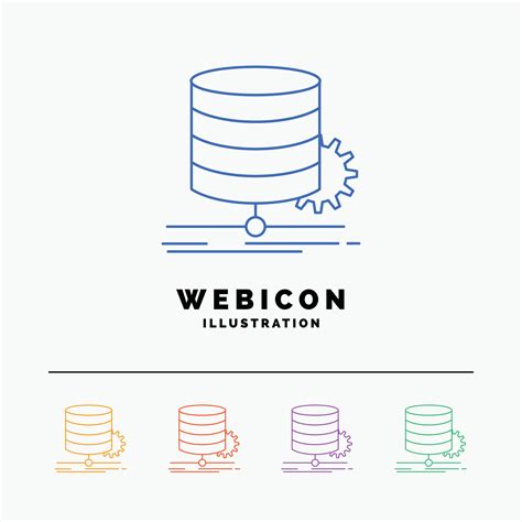 algorithm chart data diagram flow 5 color line web icon template