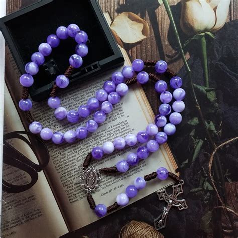 Cottvott католическая плетеная веревка цепочка Розарий Ожерелье с бусинами Дева Мария Христа