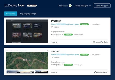 Deploy Now Set Up And Manage Projects Ionos Help