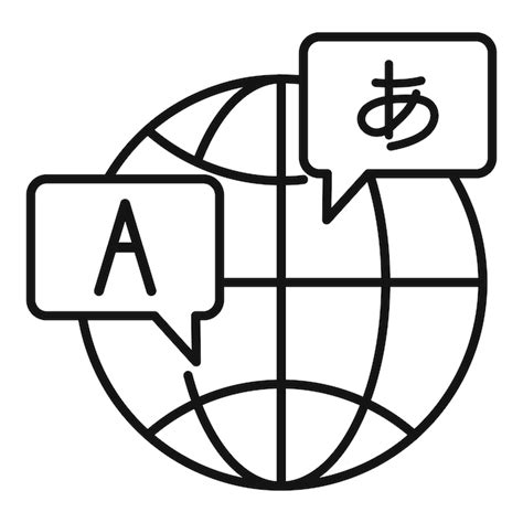 Premium Vector Global Foreign Language Icon Outline Global Foreign