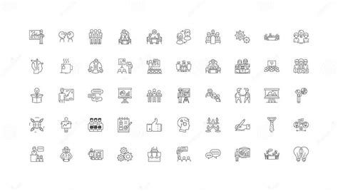 Workshop Ideas Linear Icons Line Signs Set Vector Collection Stock Vector Illustration Of