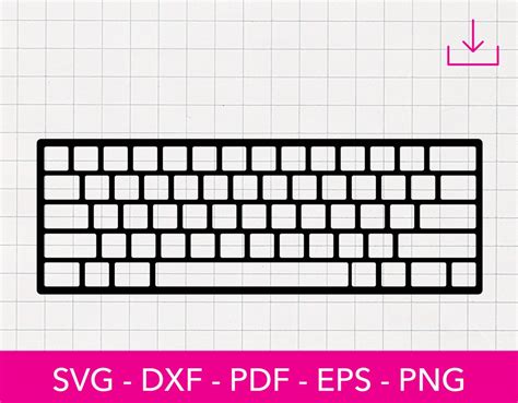 Keyboard Svg Keys Svg Computer Keyboard Svg Silhouette Svg Cut File Png Dxf Cricut