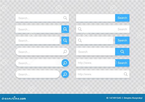 Set Search Bar Icons Vector Illustration Isolated On White