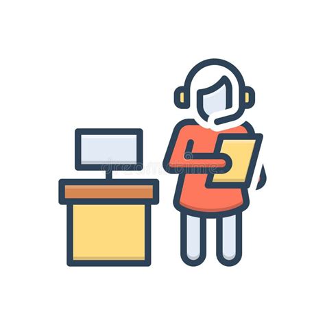 Color Illustration Icon For Assistant Online And Agent Stock