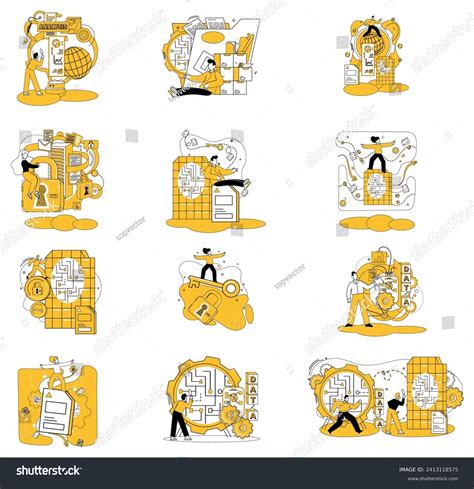 Data Mining Vector Illustration Production Insights Stock Vector Royalty Free 2413118575