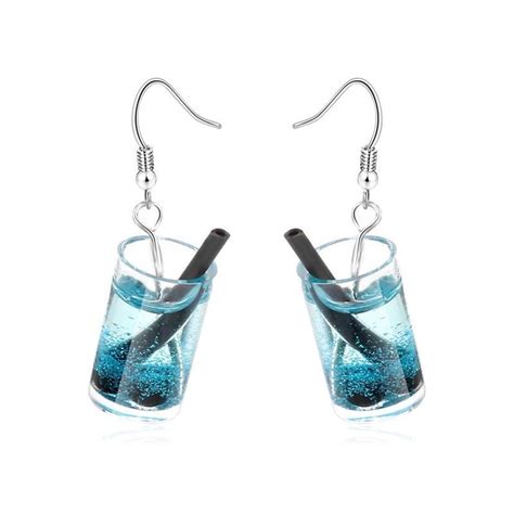 Сережки блакитні коктейлі сережки — ціна 85 грн у каталозі Сережки