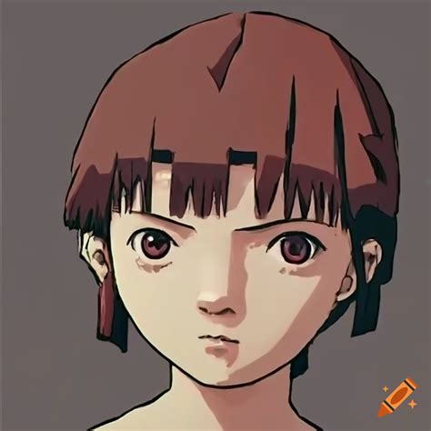 Illustration Of Lain Iwakura In A Futuristic Setting