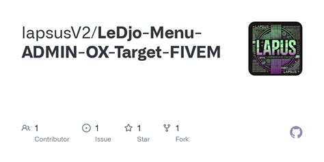 Activity LapsusV2 LeDjo Menu ADMIN OX Target FIVEM GitHub