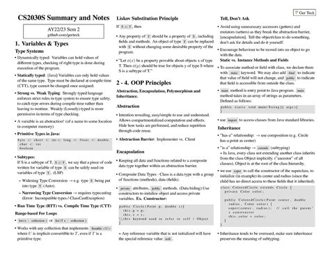 Cs2030 S Finals Summary Cs2030s Summary And Notes Ay2223 Sem 2 Githubgerteck 1 Variables