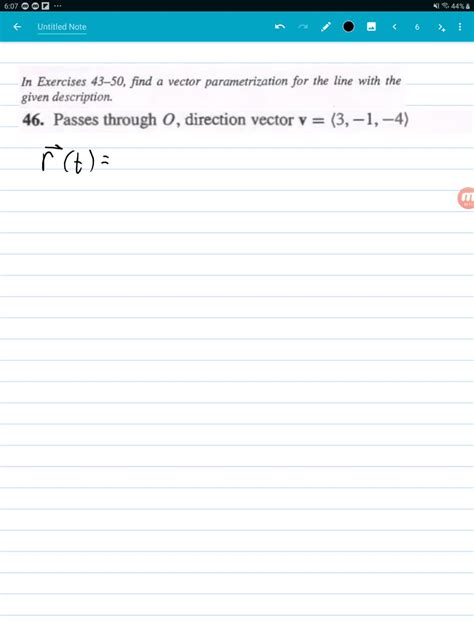 solved find a vector parametrization for the line with the given