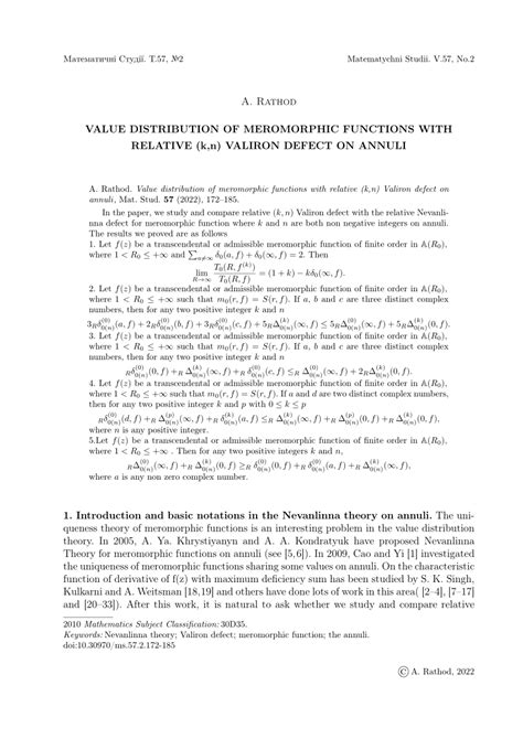 Pdf The Value Distribution Of Meromorphic Functions With Relative K