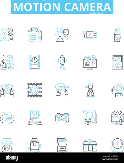 Motion Camera Vector Line Icons Set Camera Motion Capture Filming Digital Recording