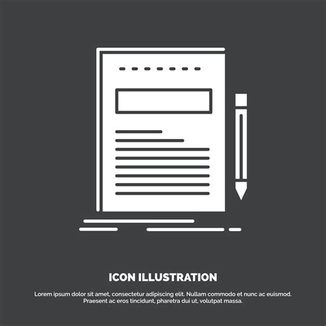 Business Document File Paper Presentation Icon Glyph Vector Symbol