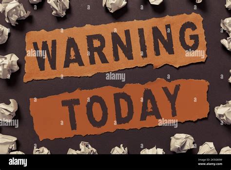 Text Caption Presenting Warning Concept Meaning Statement Or Event That Indicates A Possible Or