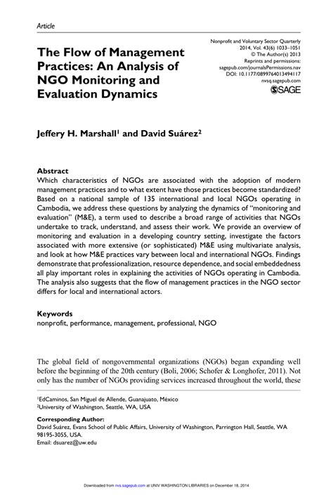 Pdf The Flow Of Management Practices An Analysis Of Ngo Monitoring