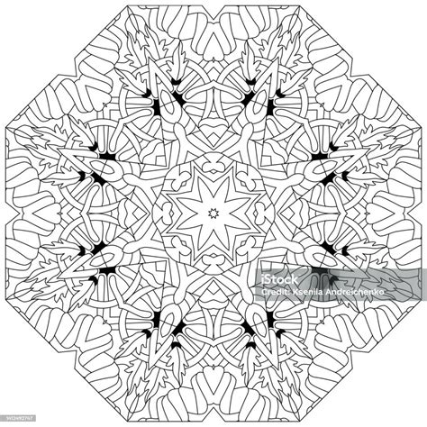 Hand Drawn Zentangle Circular Ornament For Coloring Page Stock Illustration Download Image Now