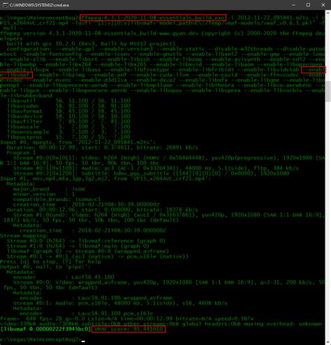 No Such Filter Libvmaf · Issue 25 · Btbnffmpeg Builds · Github