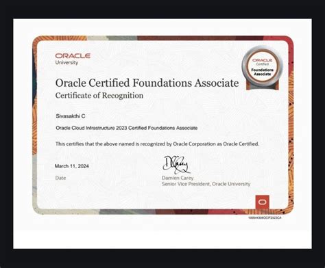 Siva Sakthi On Linkedin Successfully Completed A Oracle Course
