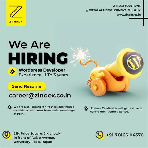 Z Index Solutions On Linkedin Wordpressdevelopers Rajkot Wfo Fulltime Applynow Like Share