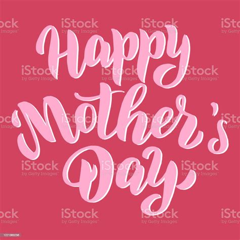 행복 한 어머니의 날 필기 텍스트입니다 인사말 타이포그래피 글꼴 엽서 축하 배너 포스터 어머니의 날 템플릿 벡터 Eps 10 0