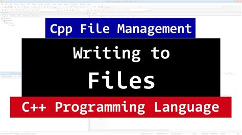 Writing To A File In C Using Ofstream Class Video Tutorial Youtube