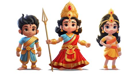 Premium Ai Image Ramayana Story Cartoon Characters Isolated White