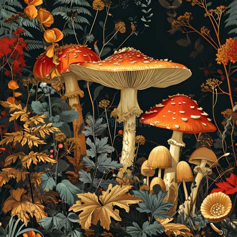 Organic Pattern That Pays Homage To The Diversity Of Fungi In A Forest