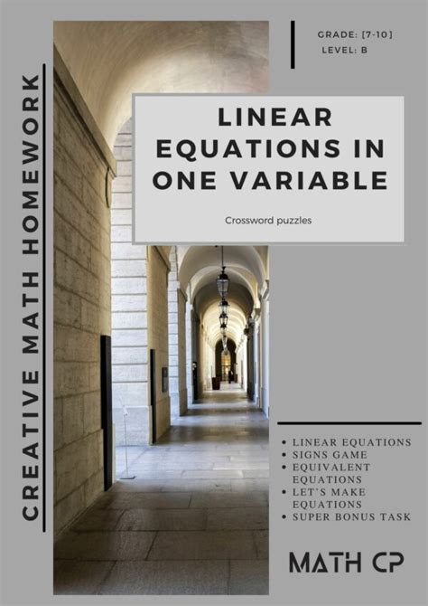 LINEAR EQUATIONS IN ONE VARIABLE NORMAL Made By Teachers