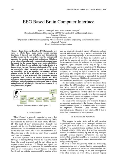 Pdf Syed M Saddique And Laraib Hassan Siddiqui Eeg Based Brain Computer Interface Dokumentips
