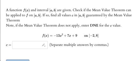 Solved A Function F X And Interval A B Are Given Check Chegg Com