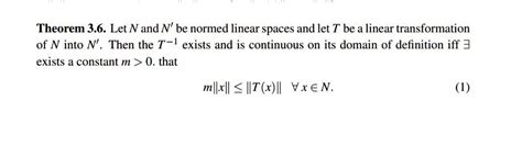 Solved Theorem Let N And N Be Normed Linear Spaces And Chegg