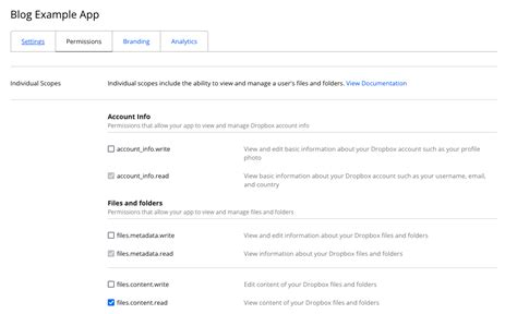 Customizing Scopes In The OAuth App Authorization Flow Dropbox