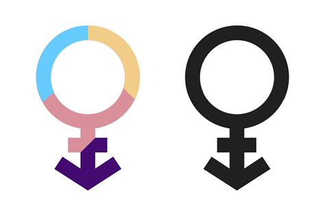 Transgender Sex Icon Set Androgynous And Intersex Gender Identity Sign