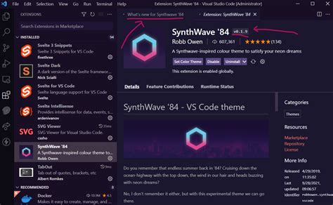 Blank Whats New In Synthwave 84 Opens When Starting Vscode · Issue 238 · Robb0wen Synthwave