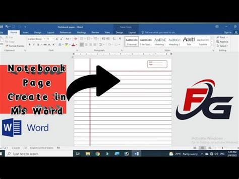 MS Word Me Notebook Page Kaise Banate Hai How To Make Notebook Page In Ms Word Faisalguruji