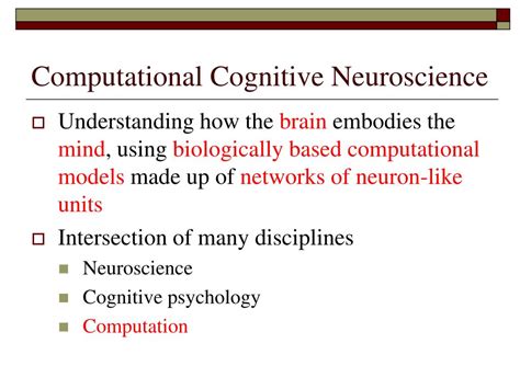 Ppt Computational Cognitive Neuroscience Powerpoint Presentation