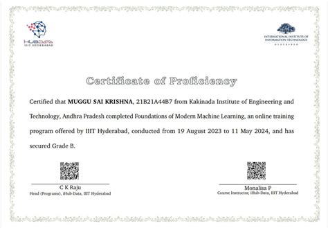 Sai Krishna On Linkedin Machinelearning Datascience Artificialintelligence Iiithyderabad Aiml