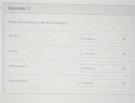 Solved Question 1match The Following With Their