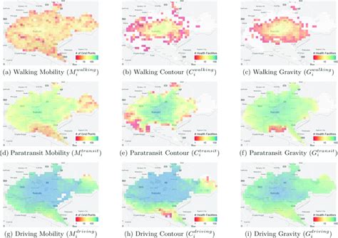 Spatial Variation In Accessibility By Mode For Each Accessibility